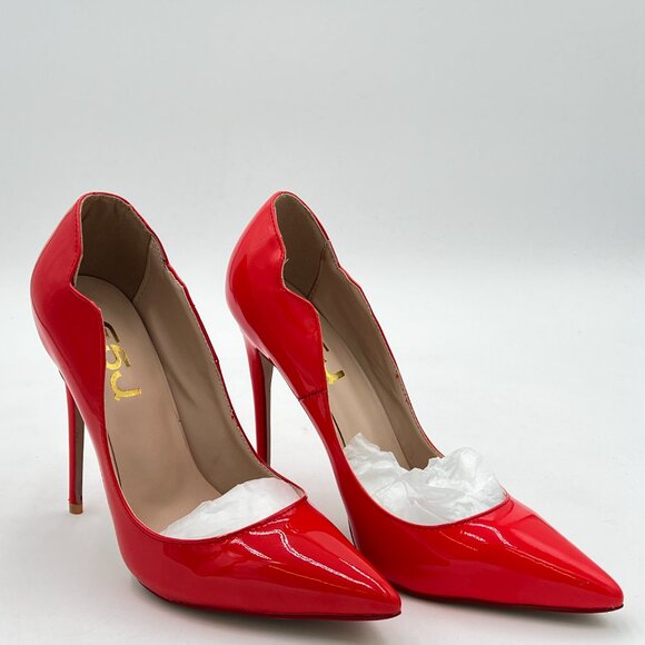 FSJ | Shoes | Fsj Red Pointed Toe High Heels Sexy Stiletto Pumps Office ...